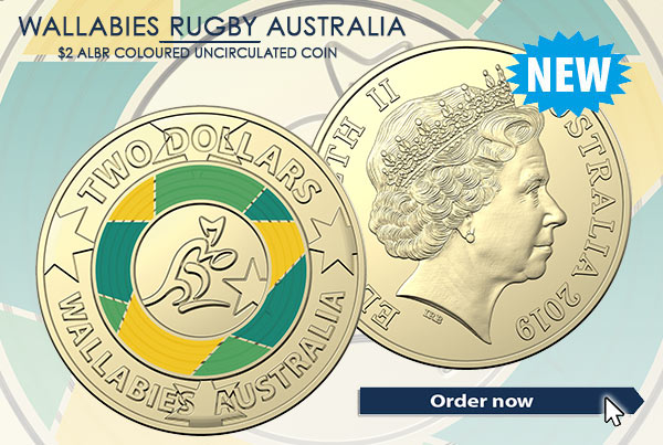 $2 Coloured Coin – Wallabies Rugby Australia Now In Stock!